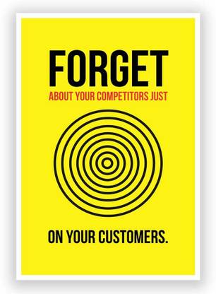 Focus On Your Customers Motivational Wall Art Poster 12 x 18 Inch Paper ...