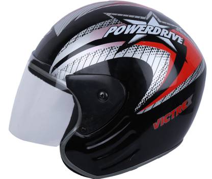 SAMRAT SRH Open Face Stylish Dashing Trending Black with Red ISI ...