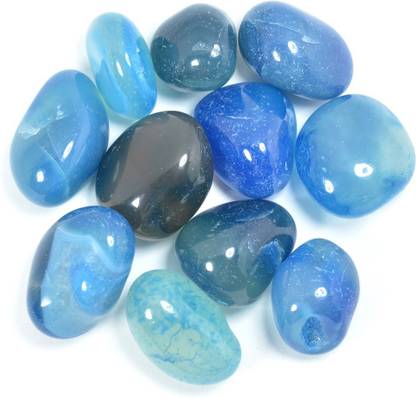 CRYSTU Natural Blue Onyx Tumble Crystals / Stones for Reiki Healing and ...