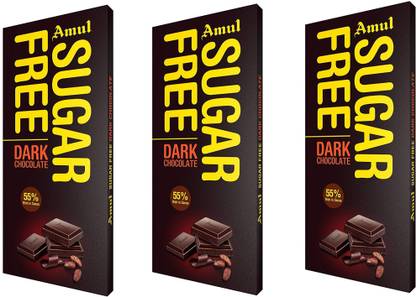 Amul Combo Of 3 Sugar Free Dark Chocolates Bars Price in India - Buy ...