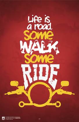 Life Is A Road Walk Some Ride Quote, Framed Poster for Home & Office ...