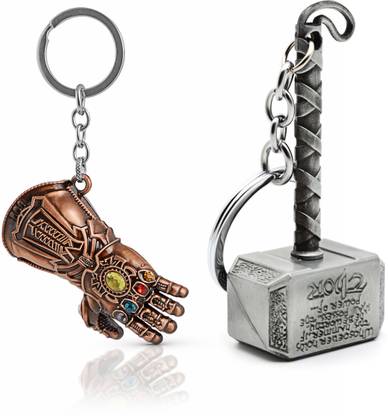 Gold Era Thor Infinity War Hammer Keychain Marvel Keychain & Thanos ...