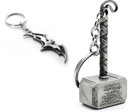 Three Shades Thor Infinity War Hammer Keychain Marvel Keychain & Batman ...