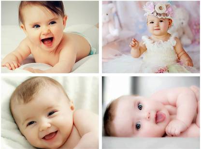 Set of 4 Cute Baby Combo Posters | Smiling Baby Poster | Poster for ...
