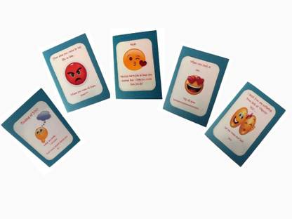 RMantra Handmade Cute Emoji Love Cards/Set of 5 Cards/Emoji Greeting ...