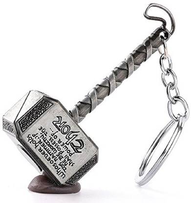 kd collections KDTHRSL-Thor Hammer Metal Keychain-Antique Silver Color ...