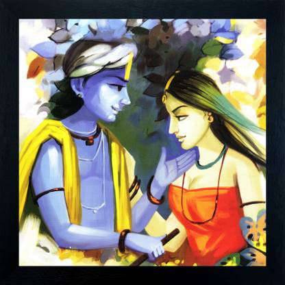 Madhav art Lord Radha Krishna Religious Digital Images Ink 12 inch x 12 ...