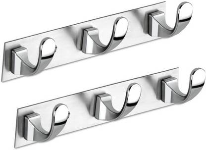 KEEPWELL 3 Pin Hook (Pack of 2) Stainless Steel Bathroom Cloth Hooks ...