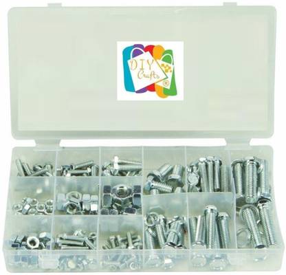 DIY Crafts 150 Pc SAE Standard Size Nut and Bolt Screw Assortment ...