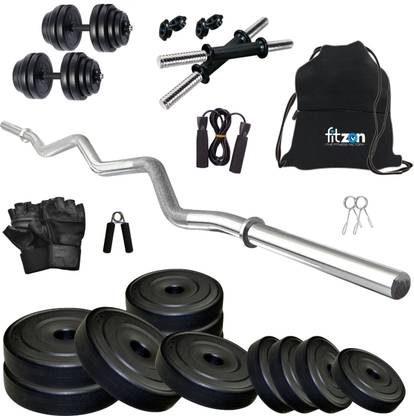 FITZON 12 kg PVC COMBO 3-SL Home Gym Combo Price in India - Buy FITZON ...