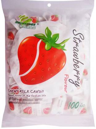 Haoliyuan Strawberry Toffee Gummy Milk Fruit Candy (100 Pieces ...