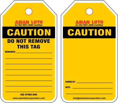 Asian Loto Caution - Do Not Remove This Tag Emergency Sign Price in ...