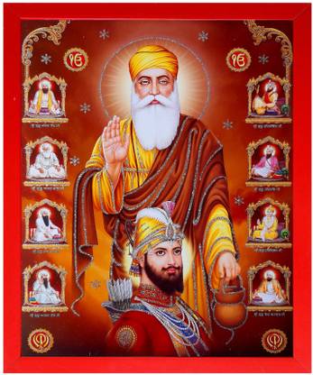 Art collection Guru Nanak Dev Ji with Govind Singh and All Ten Sikh ...
