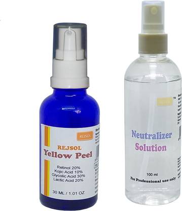 REJSOL Yellow Peel 30ml , Retinol 20%, Glycolic 30% Lactic 20%, Kojic ...