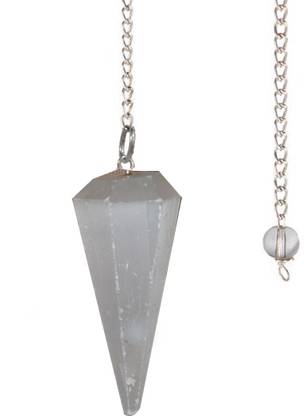 EXCEL White Selenite Pendulum with Chain and Bail - Reiki Pendulum ...