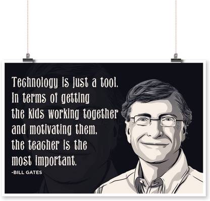 Technology is just a tool - Bill Gates Quote Poster - MVP-00604 Paper ...