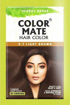 COLOR MATE Hair Color - Light Brown (Pack of 5) , LIGHT BROWN (9.7 ...