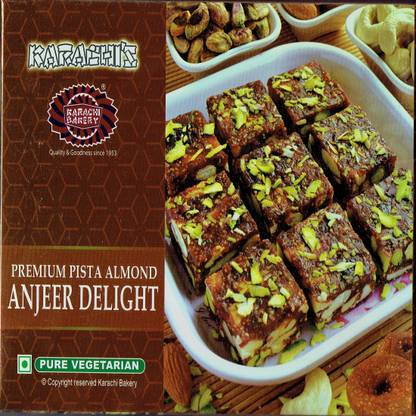KARACHI BAKERY Premium Pista Almond Anjeer Delight Halwa, 200g Cookies ...