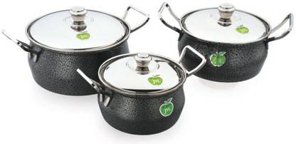 JVL Armour Pot - 3Pc 850 ml, 1300 ml, 2200 ml Cookware Set Price in ...