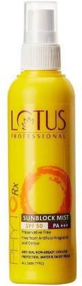 Lotus Professional Sunscreen - SPF 50 PA+++ Phytorx Sunblock Mist SPF ...