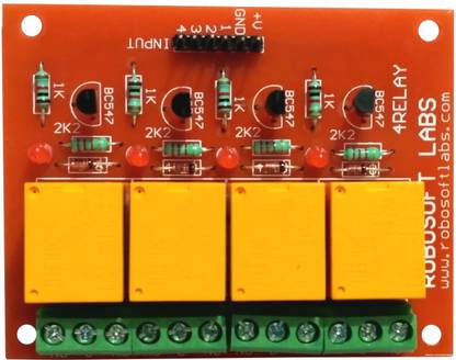 Robosoft Labs 4 Channel +5V/6V Relay Board Module For 8051 PIC AVR ARM ...