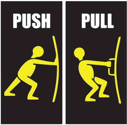 100yellow 20.32 cm Push pull sticker Self Adhesive Sticker Price in ...