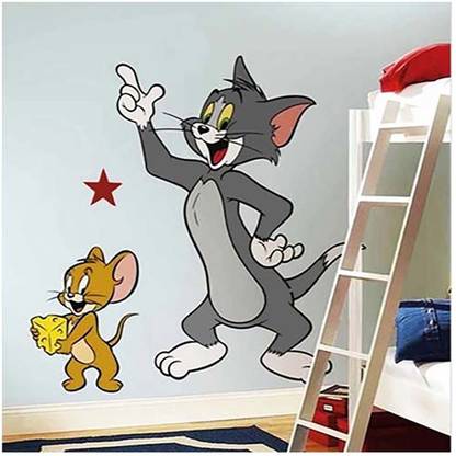 Kayra Decor Large Full Size Tom N Jerry Wall Design Stencils For Wall ...