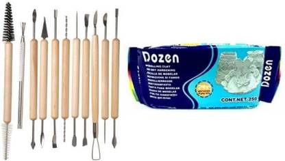 Karigari Air Dry Clay With 11 Pcs Pottery Tools - Air Dry Clay With 11 ...