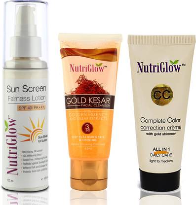 NutriGlow Sun Screen with Gold Kesar, Complete Color Correction Cream ...