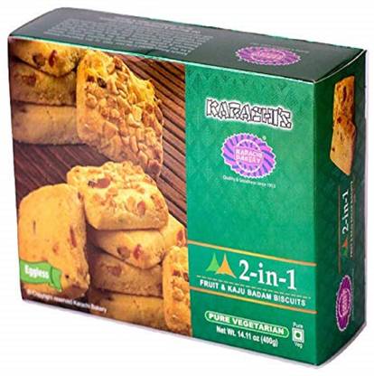 KARACHI BAKERY Double Delight, 2 in 1, Fruit and Kaju Badam Biscuits ...