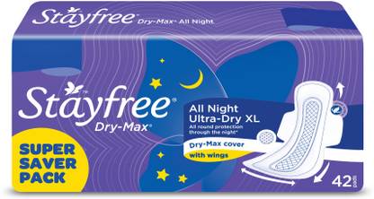 STAYFREE Dry-Max All Night XL Wings Sanitary Pad | Buy Women Hygiene ...