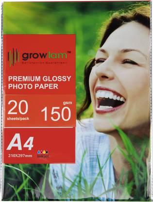 Flipkart.com | Growlam Inkjet Unruled A4 paper 150 gsm Photo Paper ...