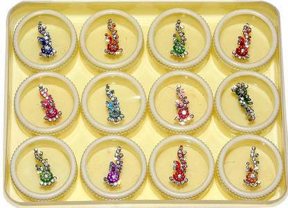 BEAUTY GOLD Stone Tilak Style Bindi Box Forehead Multicolor Bindis ...