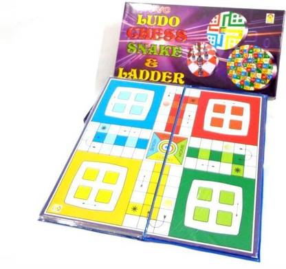 sure care PVC Ludo, Chess, Snake & Ladder (3 in 1 Board games) Party & Fun Games Board Game ...