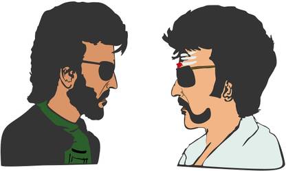 HAPPYSTICKY 70 cm Rajini (Super Star) Large Vinyl Wallsticker(80 cm x ...