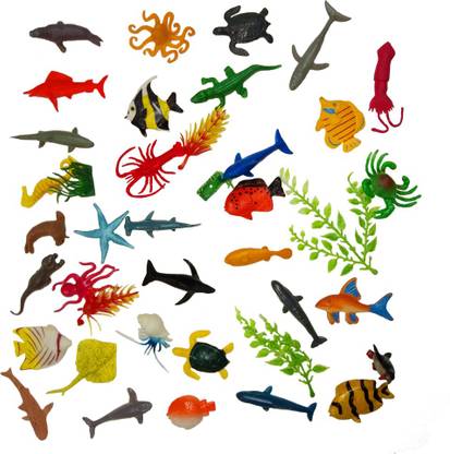 TechHark Pack of 40 Small Water Animal Set For Kids With Non-Toxic ...