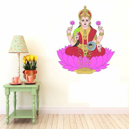 Asmi Collections 70 cm Goddess Devi Maa Lakshmi Self Adhesive Sticker ...