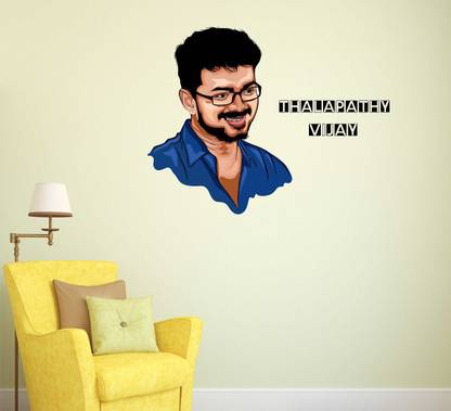 WALLDECORS 76.2 cm THALAPATHY VIJAY STICKER Self Adhesive Sticker Price ...