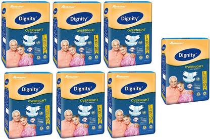 DIGNITY OVERNIGHT PACK OF 7 Adult Diapers - L - Buy 70 DIGNITY Adult ...