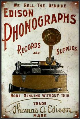 Impression Wall 30 cm Edison Phonographs Poster Without Frame 12 X 18 ...