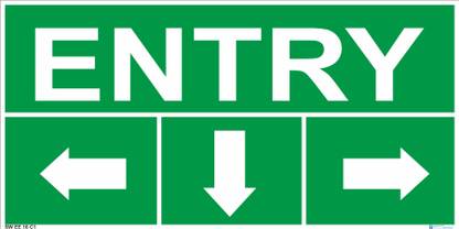 Safety World Entry - Right/Left/Down Side Arrow - 12" X 6" Emergency ...