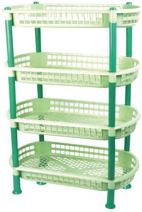 FABLE INDIA Fruits/Vegetables Kitchen Rack Plastic 4 Tier Multipurpose ...