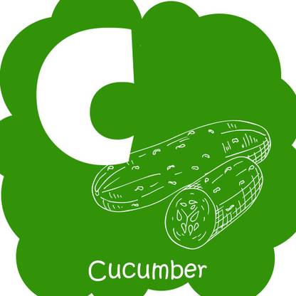 c for cucumber |Kids Room Posters|Poster for Play Schools|Cartoon ...