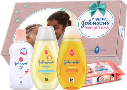 JOHNSON'S Baby Gift Set(Pack of 4- Oil, Baby Bath, Shampoo, Wipes ...