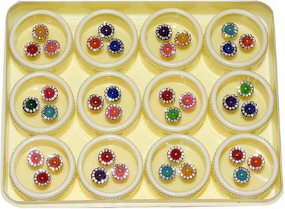 YASHANSH ROUND BINDI MULTICOLOR WOMEN Multicolor Bindis Price in India ...