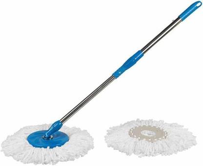 Homeleven Floor Cleaning Spin Mop Rod Stick Pole with 2 Refills Wet ...