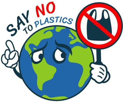 say no to plastic |save environment|NO plastic|save earth|size:12x18 ...