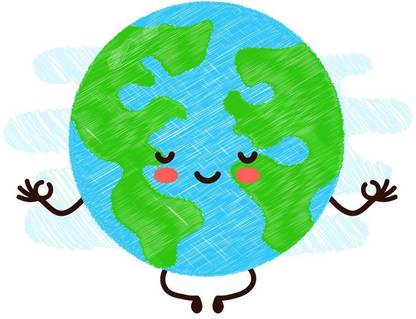 Cute happy smiling Earth sticker poster Paper Print - Nature posters in ...