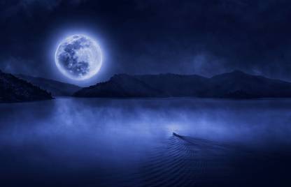 a beautiful moon with romantic night |moon quotes|wall poster|romantic ...