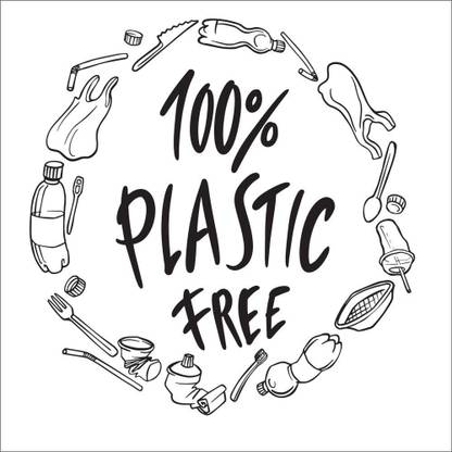 plastic free |save environment|NO plastic|save earth|size:12x18 inch ...